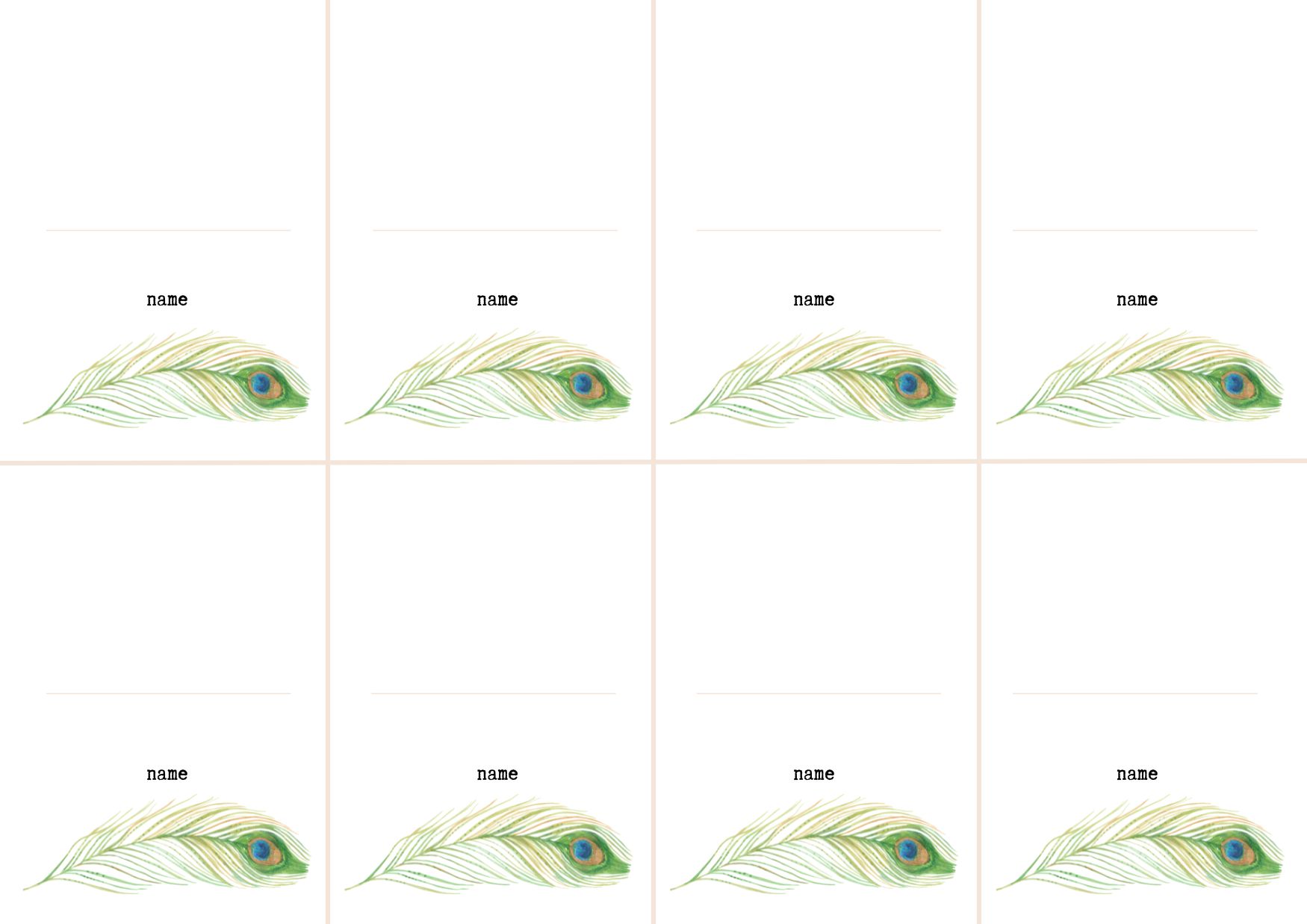 Peacock Feather Place Card – Elgusto Global