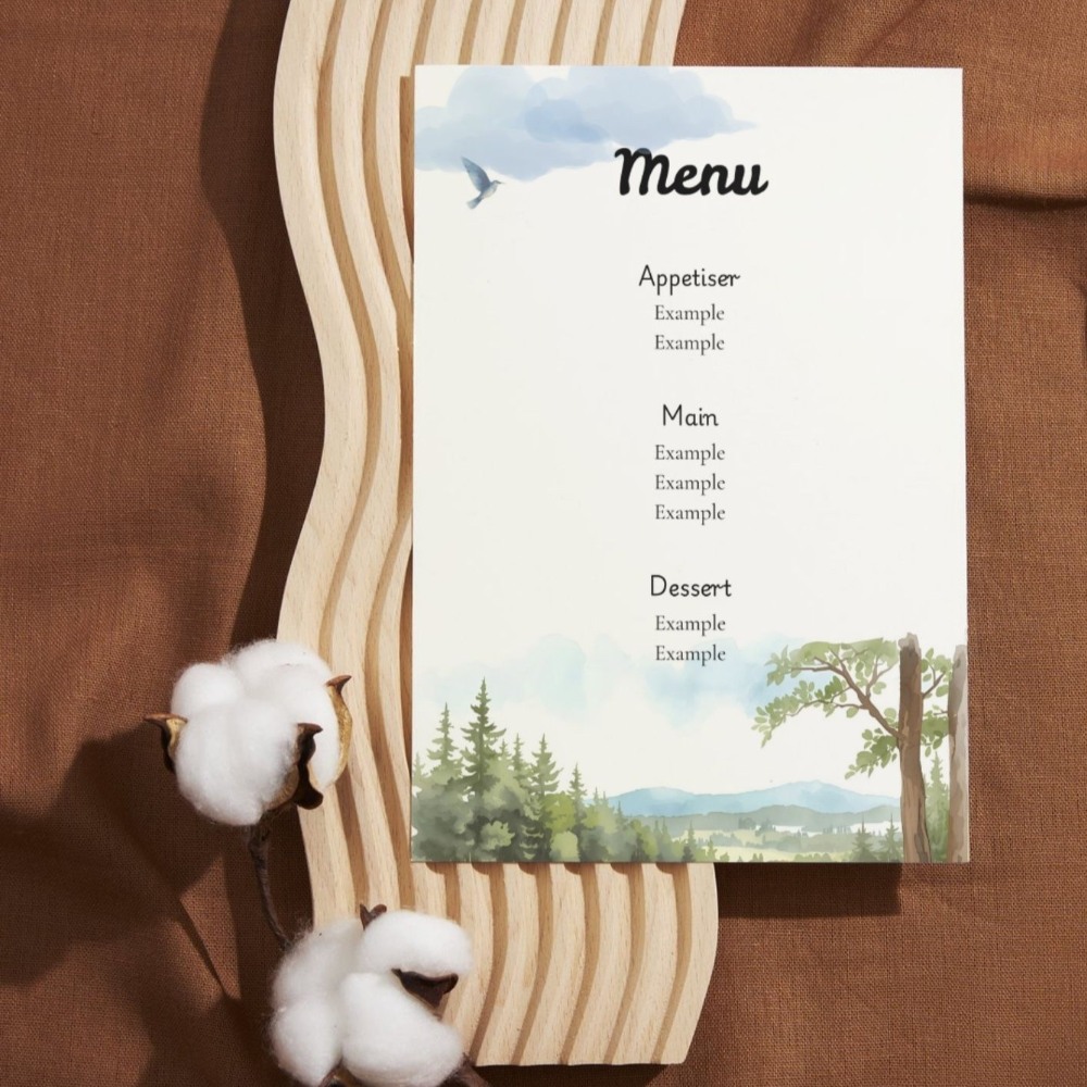 Watercolour Menu Card & Name Tag – Elgusto Global